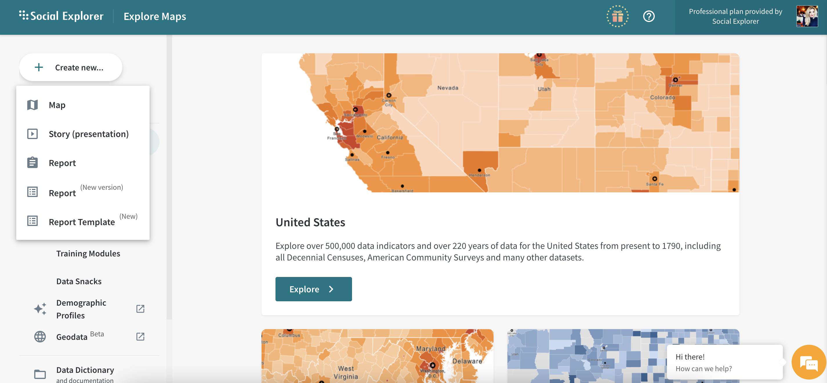 Create New Projects – Social Explorer